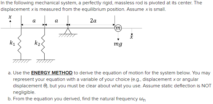 Solved In the following mechanical system, a perfectly | Chegg.com