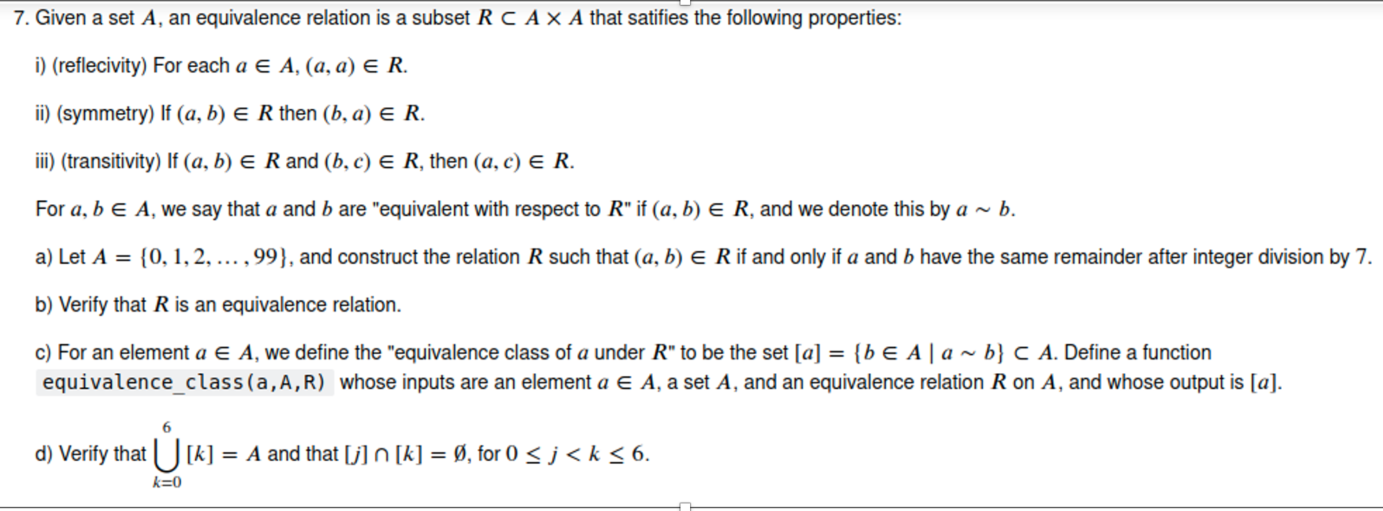 Solved CODE ON SAGEMATH PLEASE Given a set A, ﻿an | Chegg.com