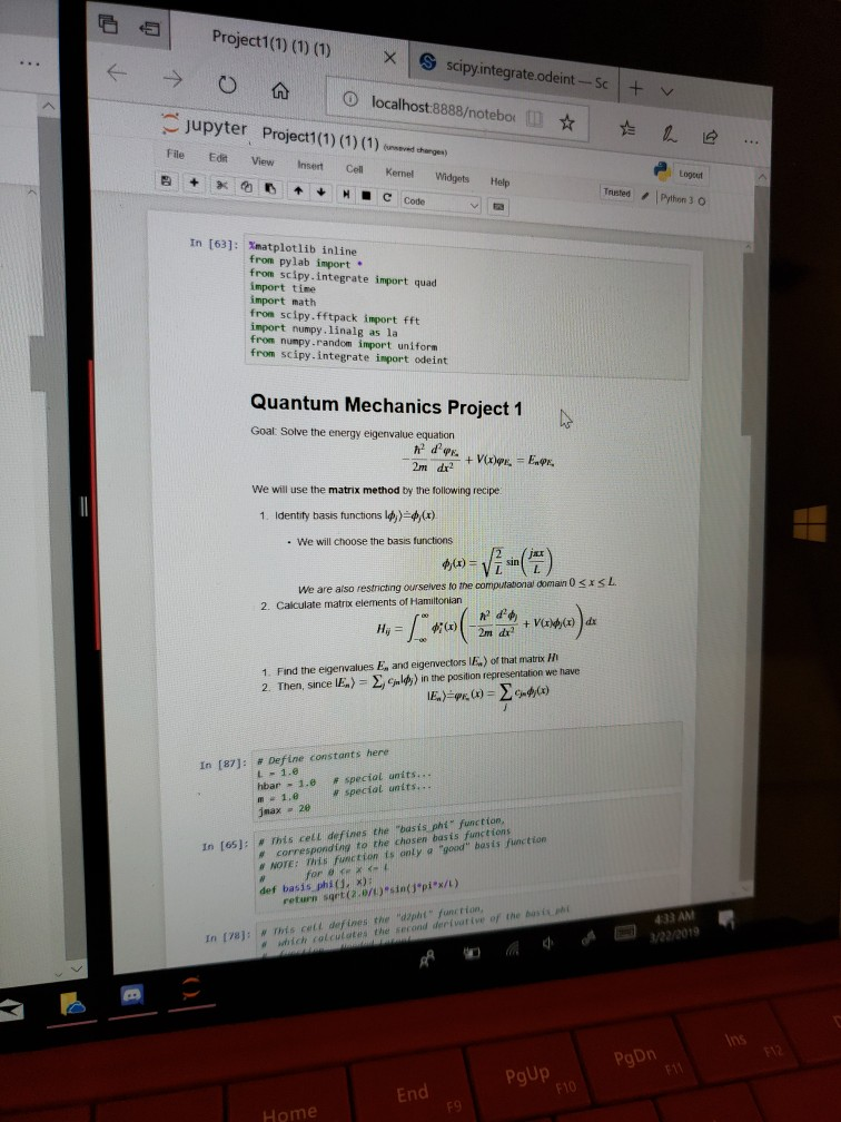 Solved Project1(1) (1) (1) x S ㄨ scipyintegrate.odeint--Sc | | Chegg.com
