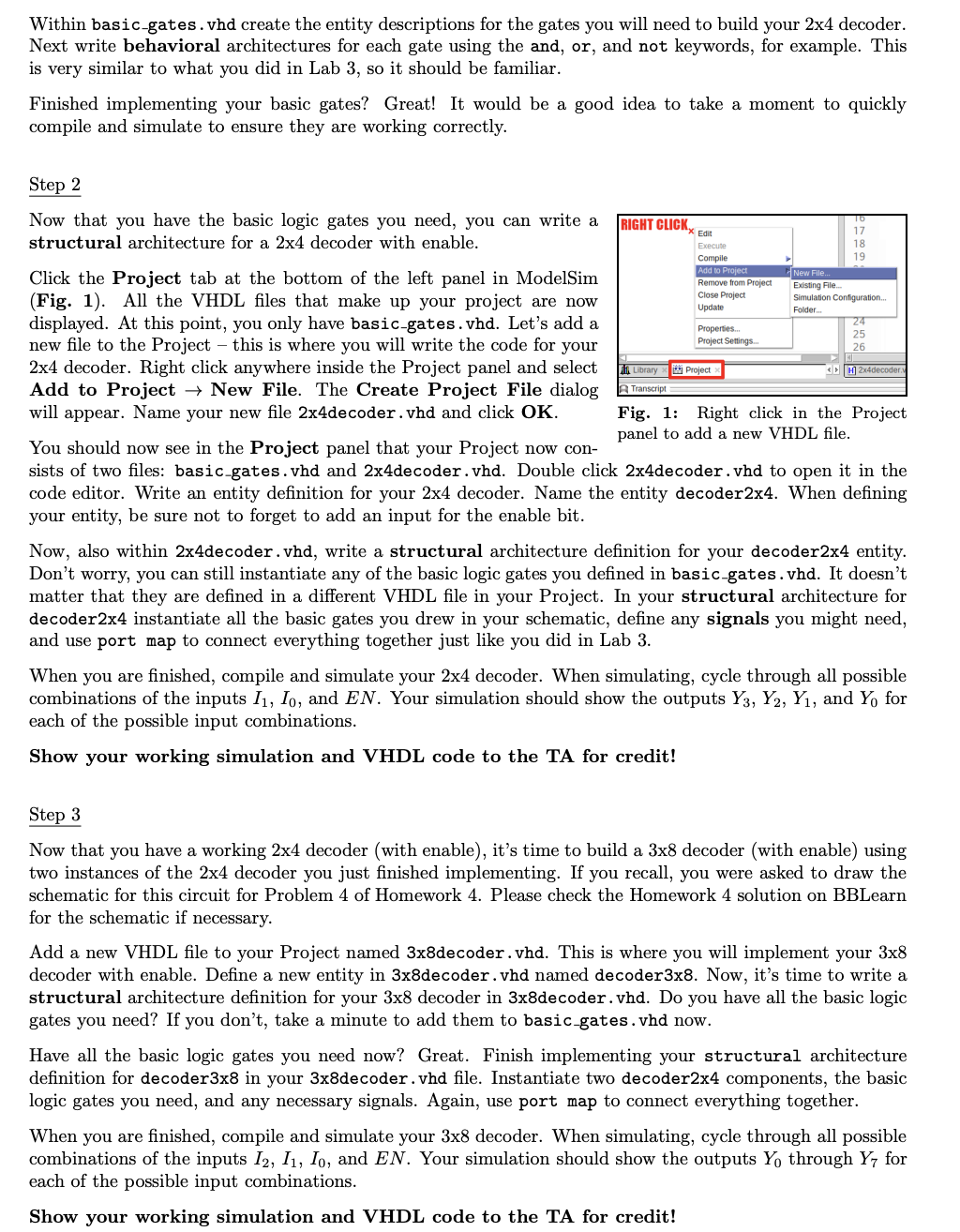 Solved Part I – Using Hierarchical VHDL to Implement | Chegg.com