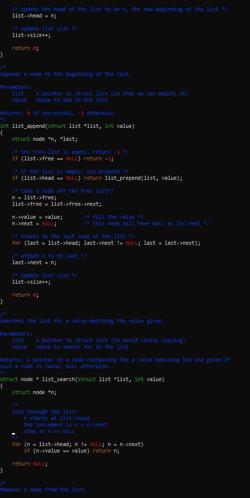 Solved Write a header file list.h for the provided C file | Chegg.com