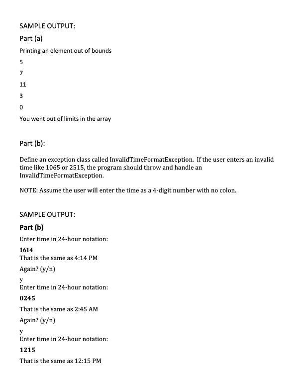 Solved EXCEPTION HANDLING Concept Summary: 1. Use of try... | Chegg.com