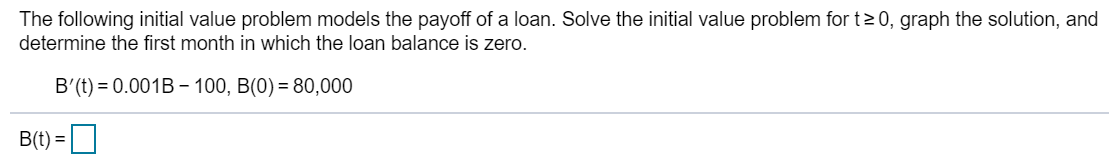 Solved The following initial value problem models the payoff | Chegg.com