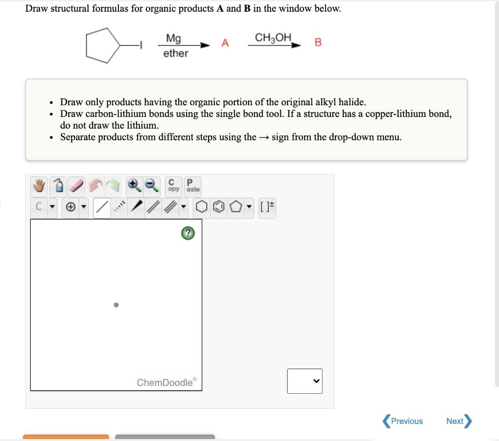 Solved Draw structural formulas for organic products A and B | Chegg.com