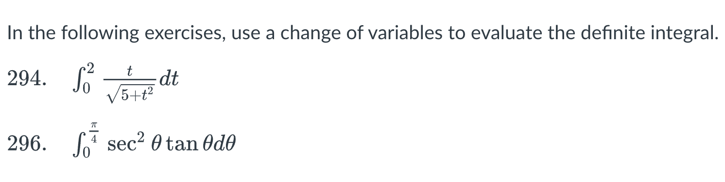 Solved In the following exercises, use a change of variables | Chegg.com