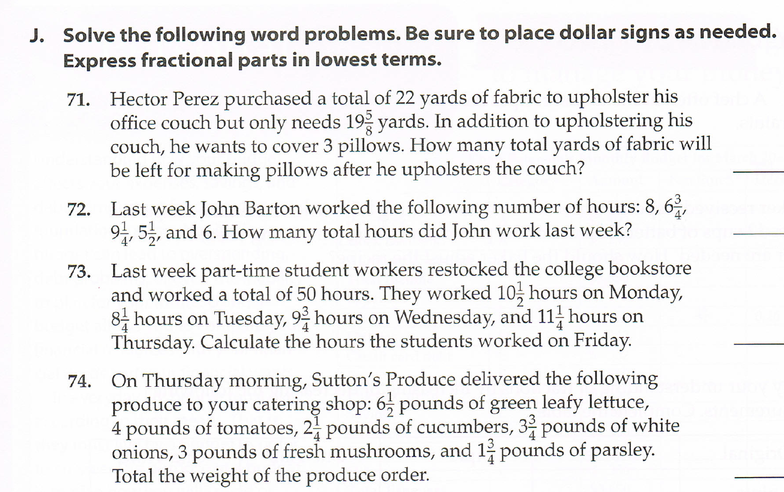 Solved Solve the following word problems. Be sure to place | Chegg.com