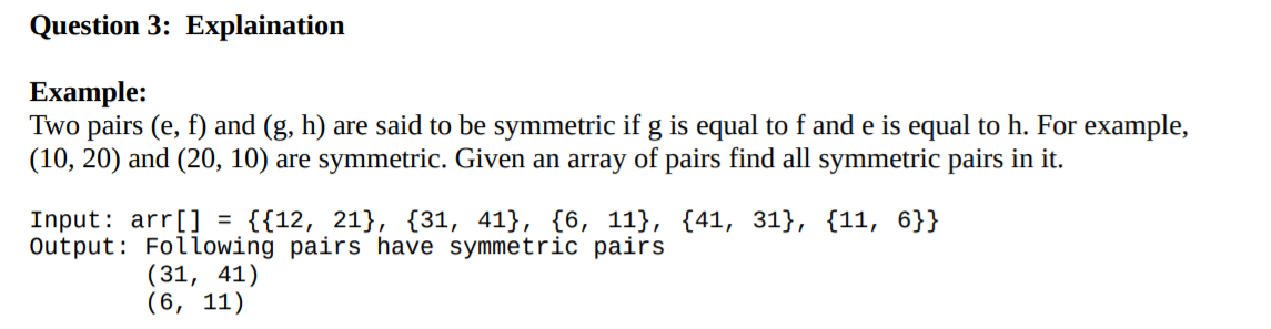 Solved Q 3. (5 marks) Let A be an array contains n pair of | Chegg.com