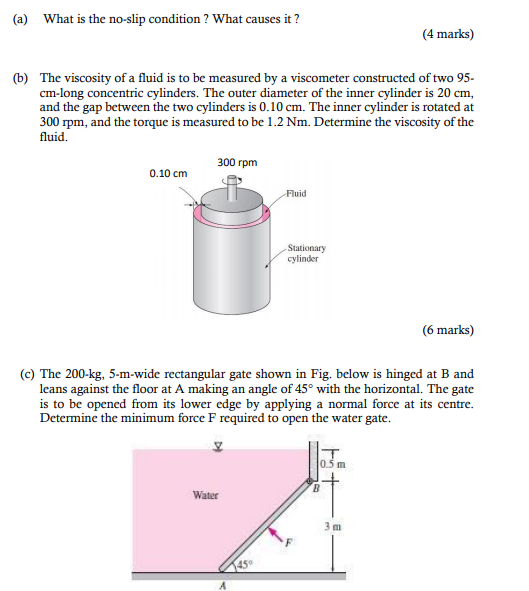 Solved (a) What is the no-slip condition? What causes it? (4 | Chegg.com