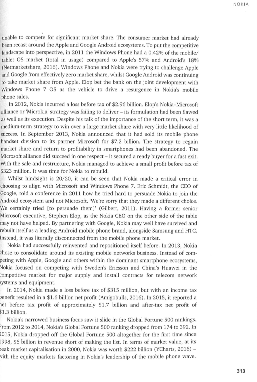 Solved NOKIA Nokia originated in 1865 as a wood pulp mill in | Chegg.com