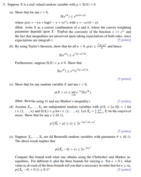 5 Suppose X Is A Real Valued Random Variable With 