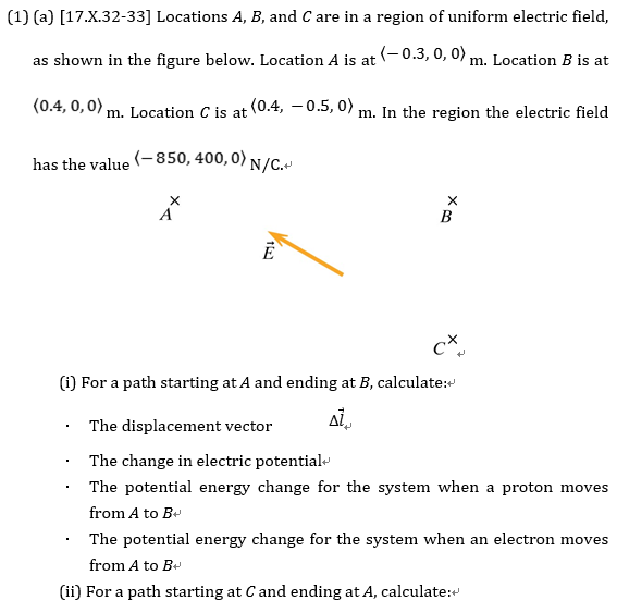 Solved (1) (a) [17.X.32-33] Locations A, B, and C are in a | Chegg.com