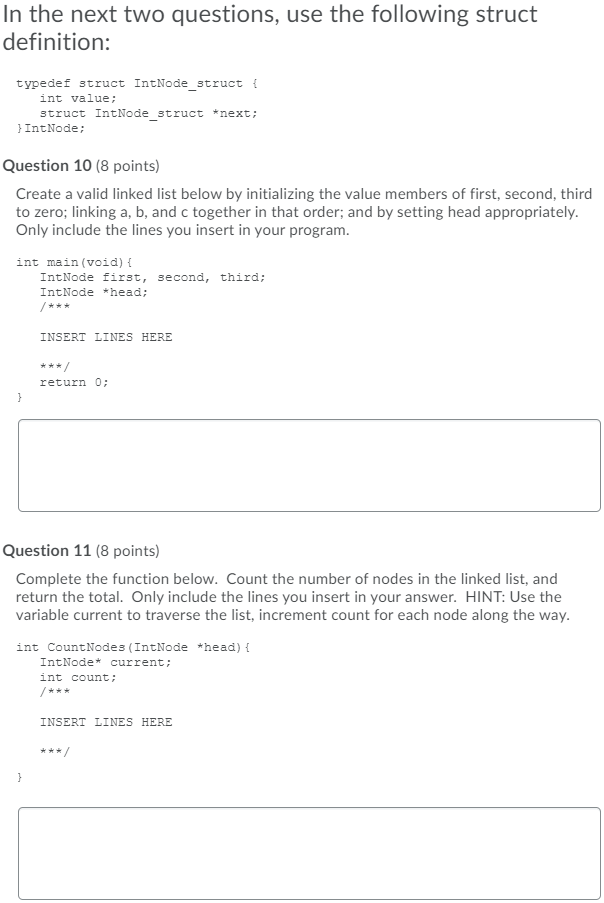 Solved In the next two questions, use the following struct | Chegg.com