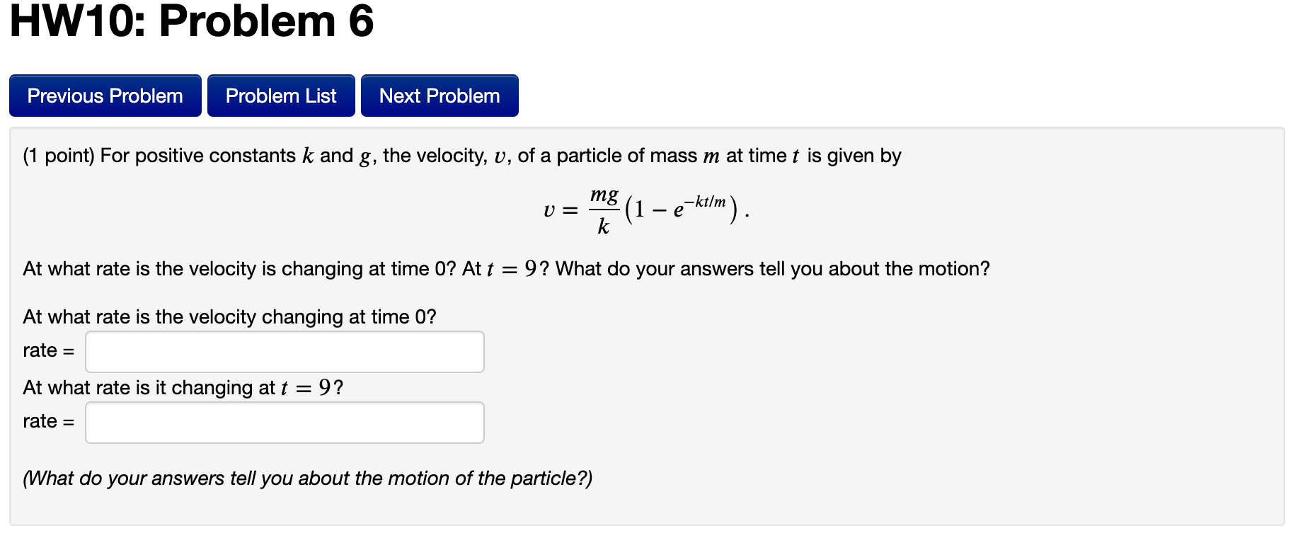 Solved HW10: Problem 6 Previous Problem Problem List Next | Chegg.com