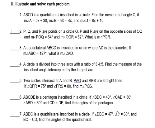 Solved II. Illustrate and solve each problem. 1. ABCD is a | Chegg.com
