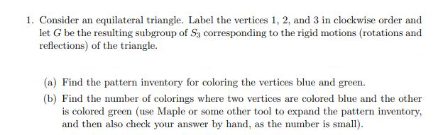 Solved 1. Consider an equilateral triangle. Label the | Chegg.com
