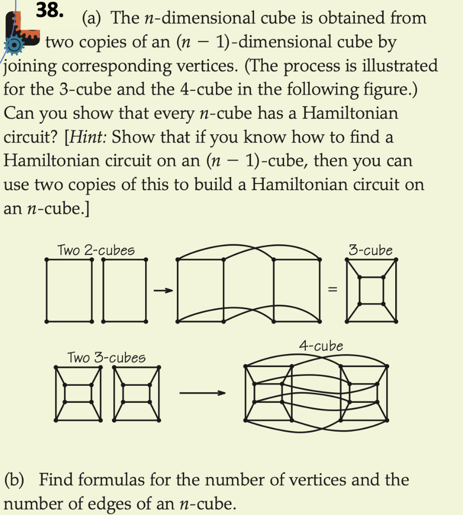 Solved 38. (a) The n-dimensional cube is obtained from two | Chegg.com