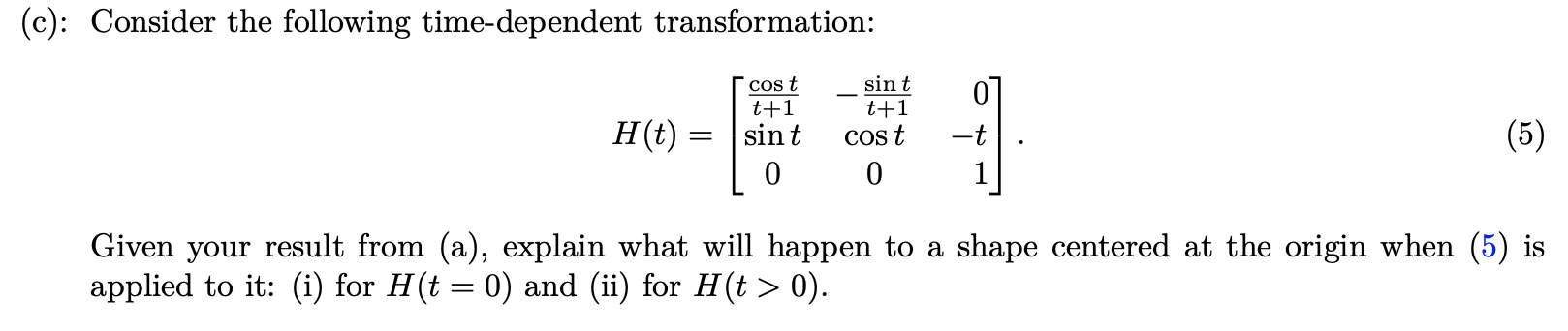 Problem 2: Analyzing parametric transformations | Chegg.com