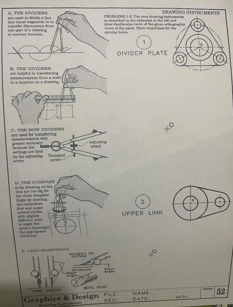 Solved Problems 1-2 : Use your drawing instruments as | Chegg.com