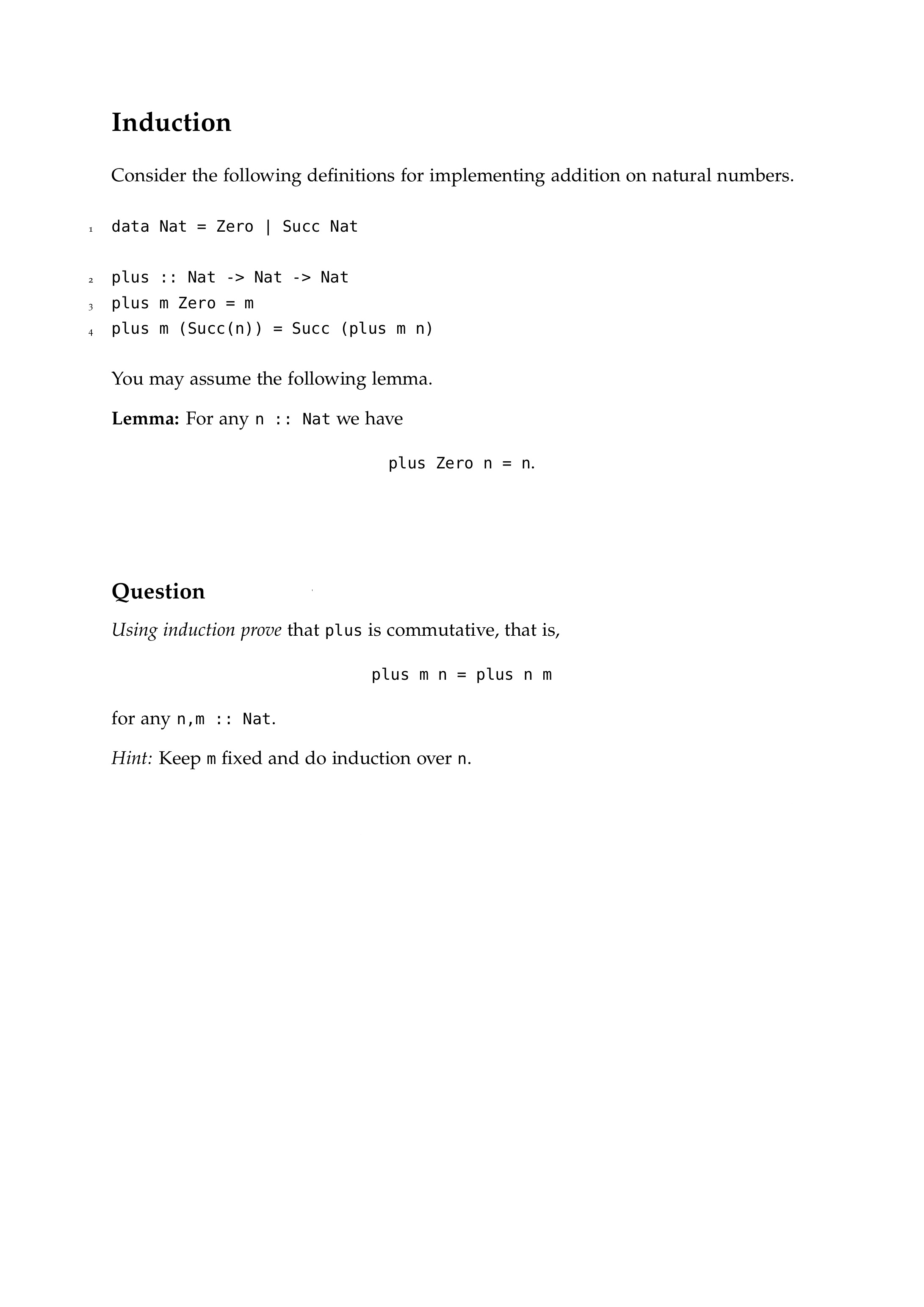 Solved Induction Consider the following definitions for | Chegg.com