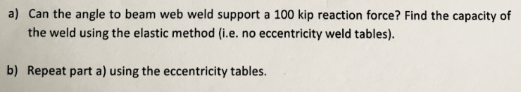 1. A double angle shear connection for a W18x35 beam | Chegg.com
