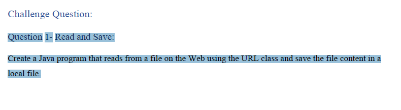 Solved Challenge Question: Question 1- Read and Save: Create | Chegg.com