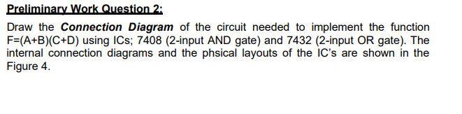Solved Preliminary Work Question 2: Draw the Connection | Chegg.com