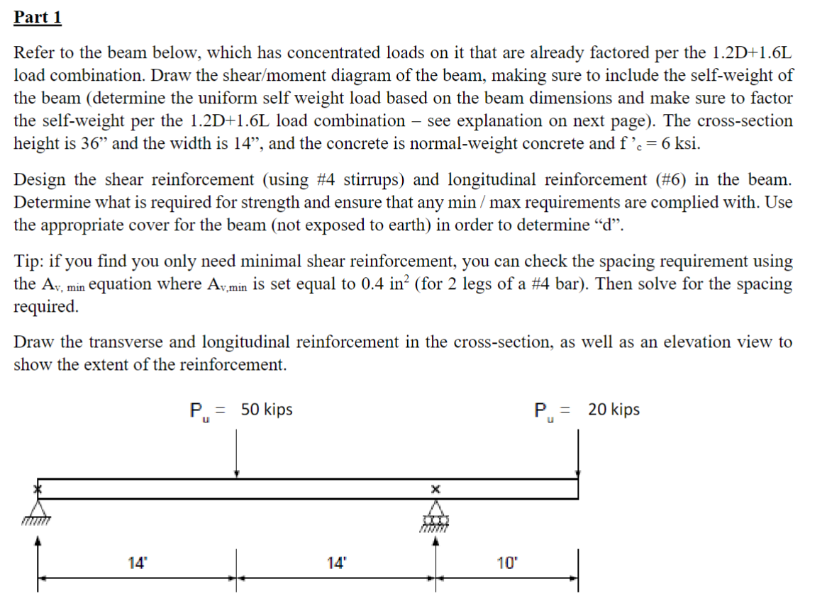 Solved Using the same beam dimensions provided in Part 1, | Chegg.com