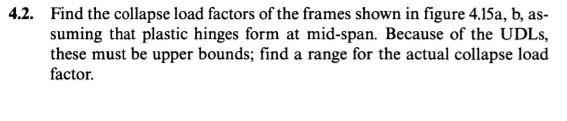 Solved 4.2. Find the collapse load factors of the frames | Chegg.com