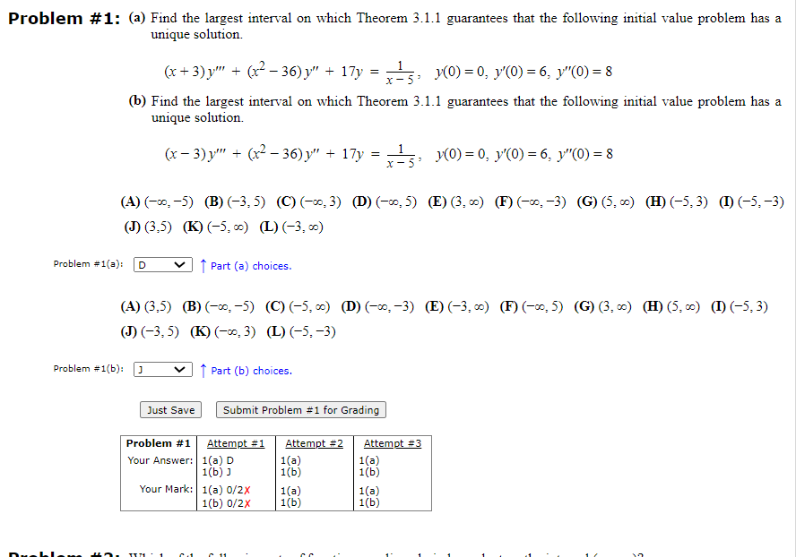 Solved blem \# 1: (a) Find the largest interval on which | Chegg.com