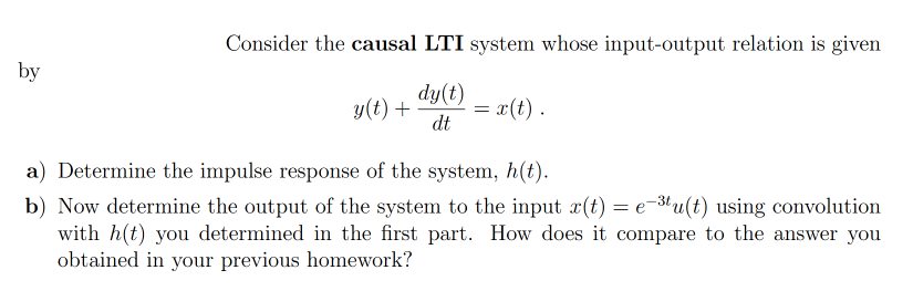 Consider the causal LTI system whose input-output | Chegg.com