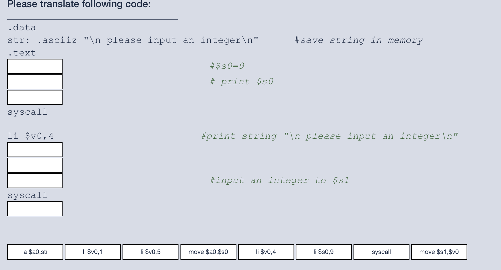 Solved Table: System services. value of $v0 System Call Code | Chegg.com