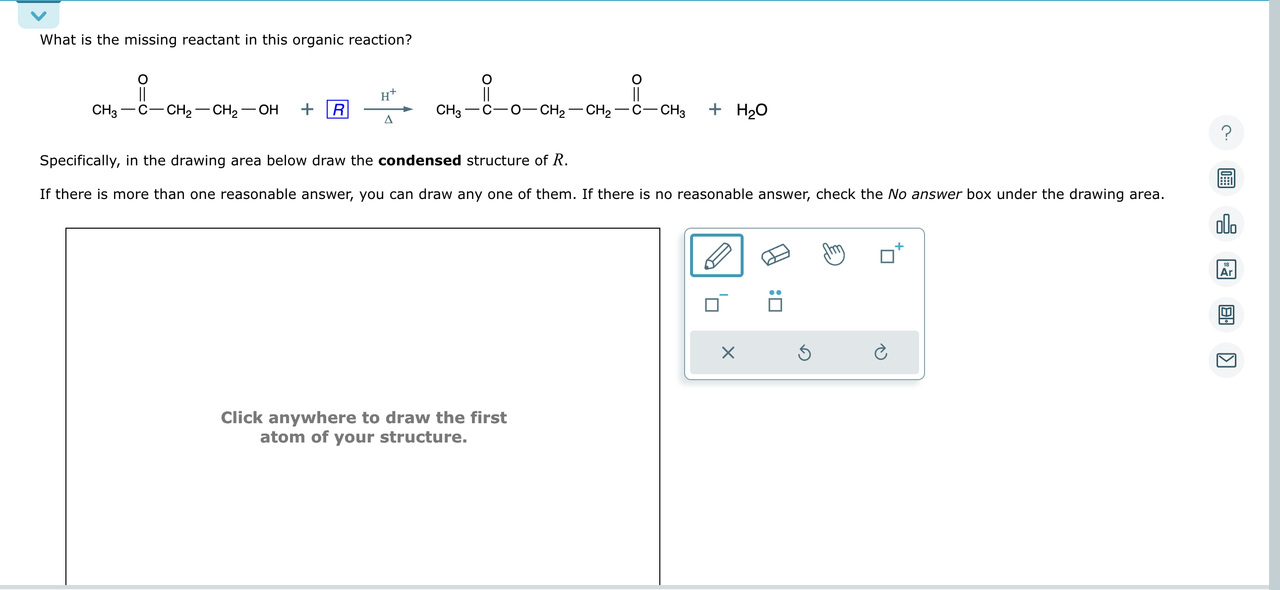Solved What is the missing reactant in this organic | Chegg.com