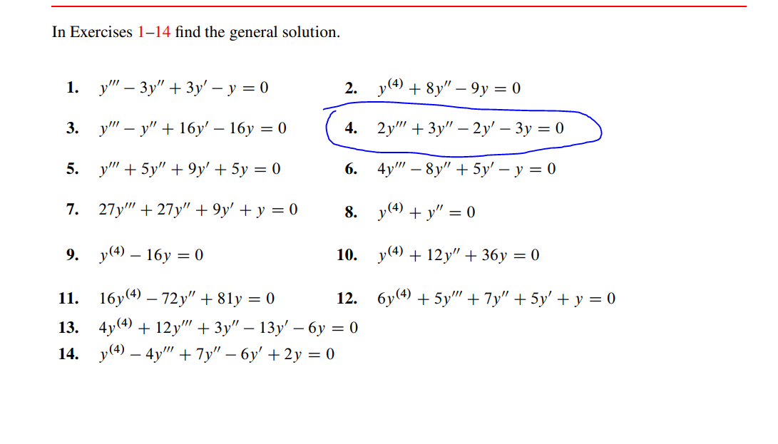 Solved In Exercises 1-14 find the general solution. 1. | Chegg.com