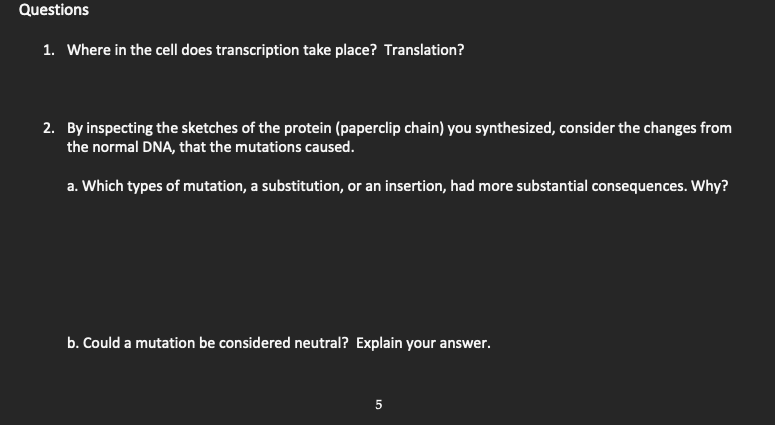 Solved Methods: Part IV Transcription and Translation of | Chegg.com