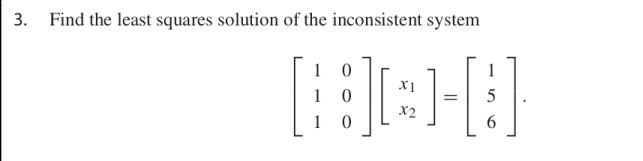 Solved Find the least squares solution of the inconsistent | Chegg.com