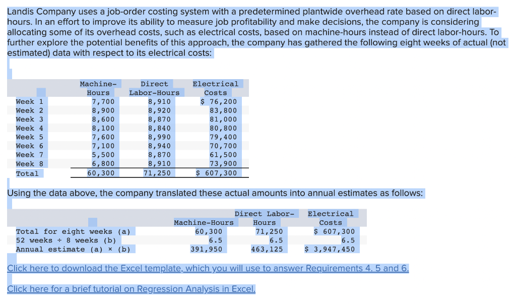 Solved Landis Company uses a job-order costing system with a | Chegg.com