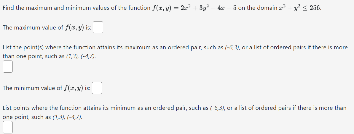 Solved Find the maximum and minimum values of the function | Chegg.com