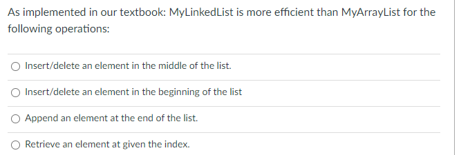 Solved As implemented in our textbook: MyLinkedList is more | Chegg.com