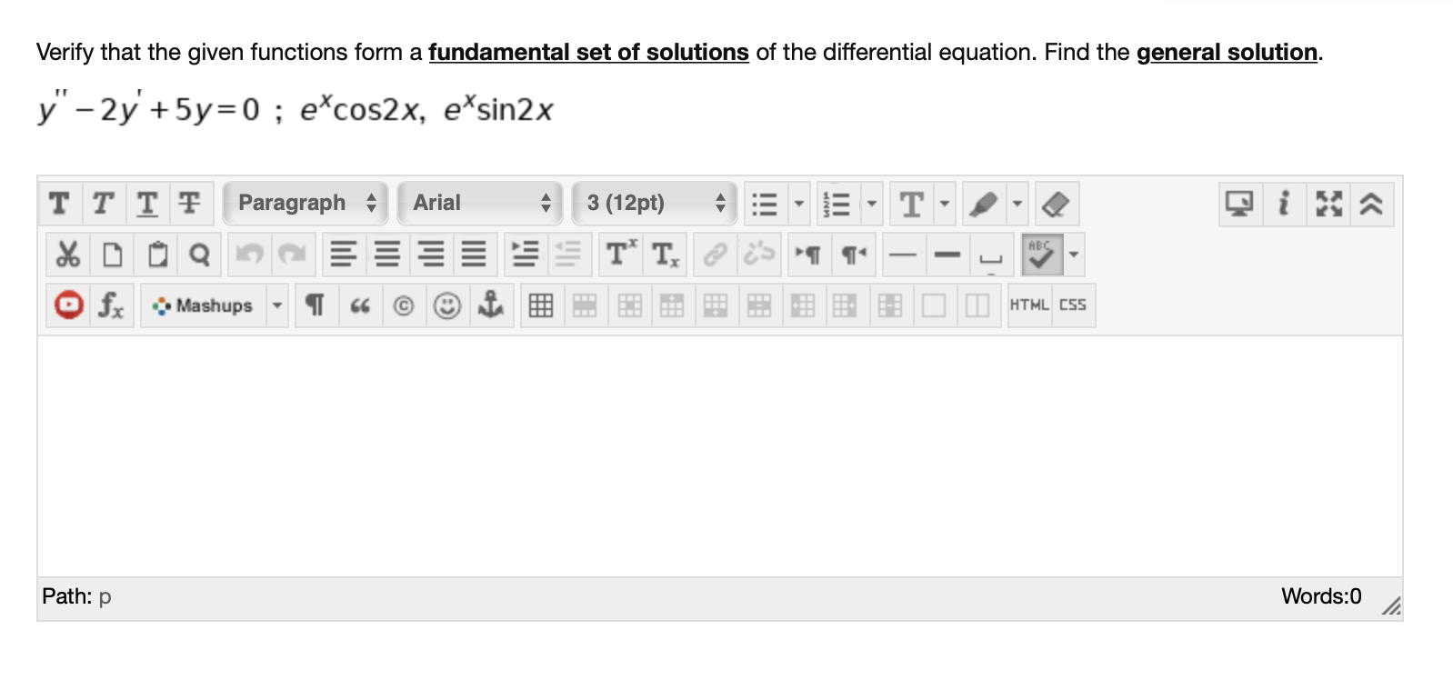 Solved Verify that the given functions form a fundamental | Chegg.com