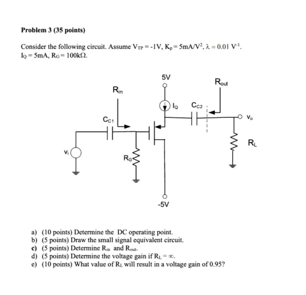 Solved Problem 3 (35 points) Consider the following circuit. | Chegg.com