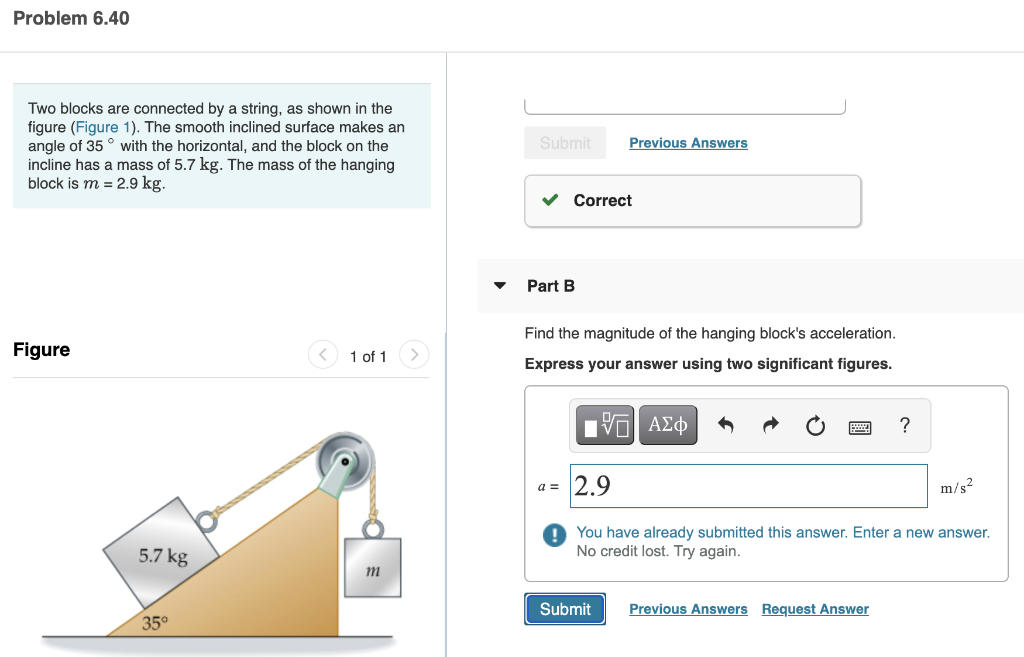 Solved Problem 6.40 Two blocks are connected by a string, as | Chegg.com