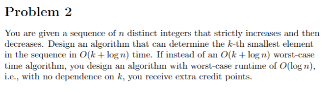 Solved You are given a sequence of n ﻿distinct integers that | Chegg.com