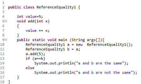 Solved min 00 50 6 7 1 2 public class Reference Equality1 { | Chegg.com