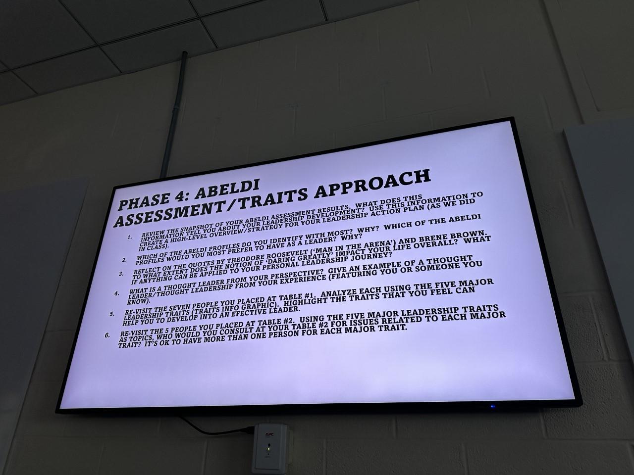 PHASE 4: ABELDI ASSESSMENT/TRAITS APPROACH 1. 2. | Chegg.com