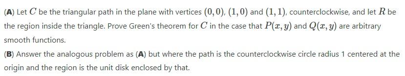 Solved (A) Let C be the triangular path in the plane with | Chegg.com