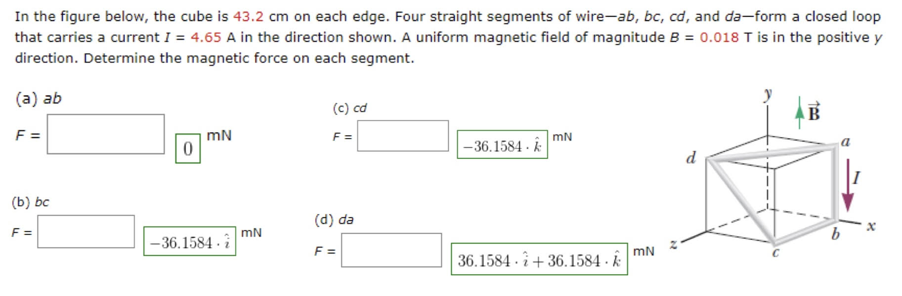 Solved In the figure below, the cube is 43.2 cm on each | Chegg.com