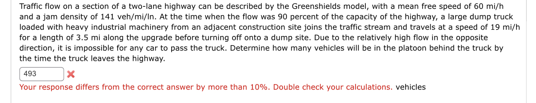 Solved Traffic flow on a section of a two-lane highway can | Chegg.com