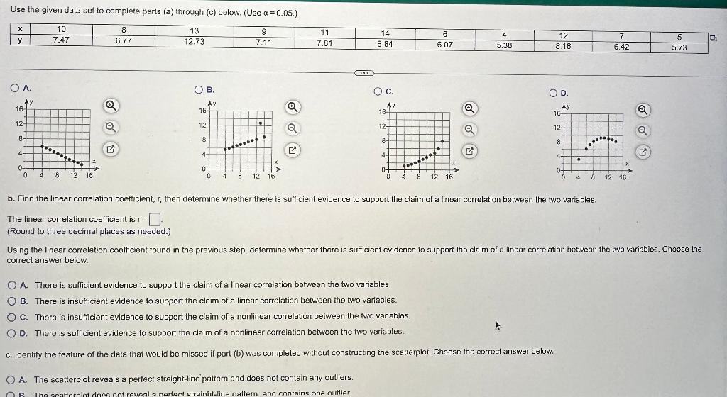 Solved Use the given data set to complete parts (a) through | Chegg.com