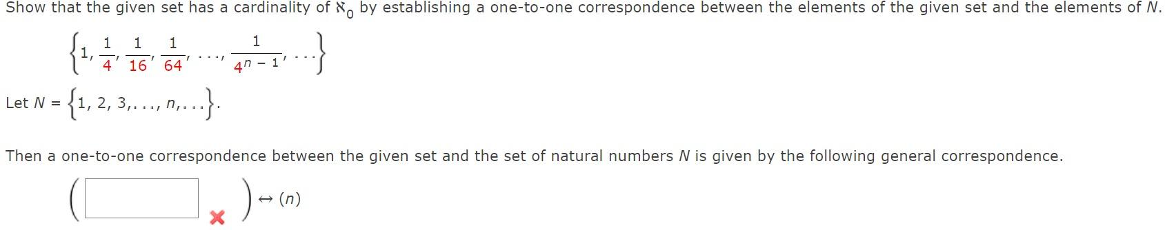 Solved Show that the given set has a cardinality of ℵ0 by | Chegg.com