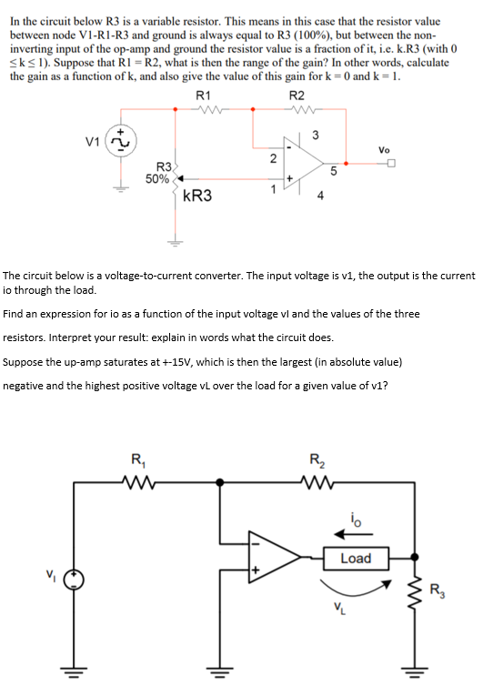 Solved In the circuit below R3 is a variable resistor. This | Chegg.com